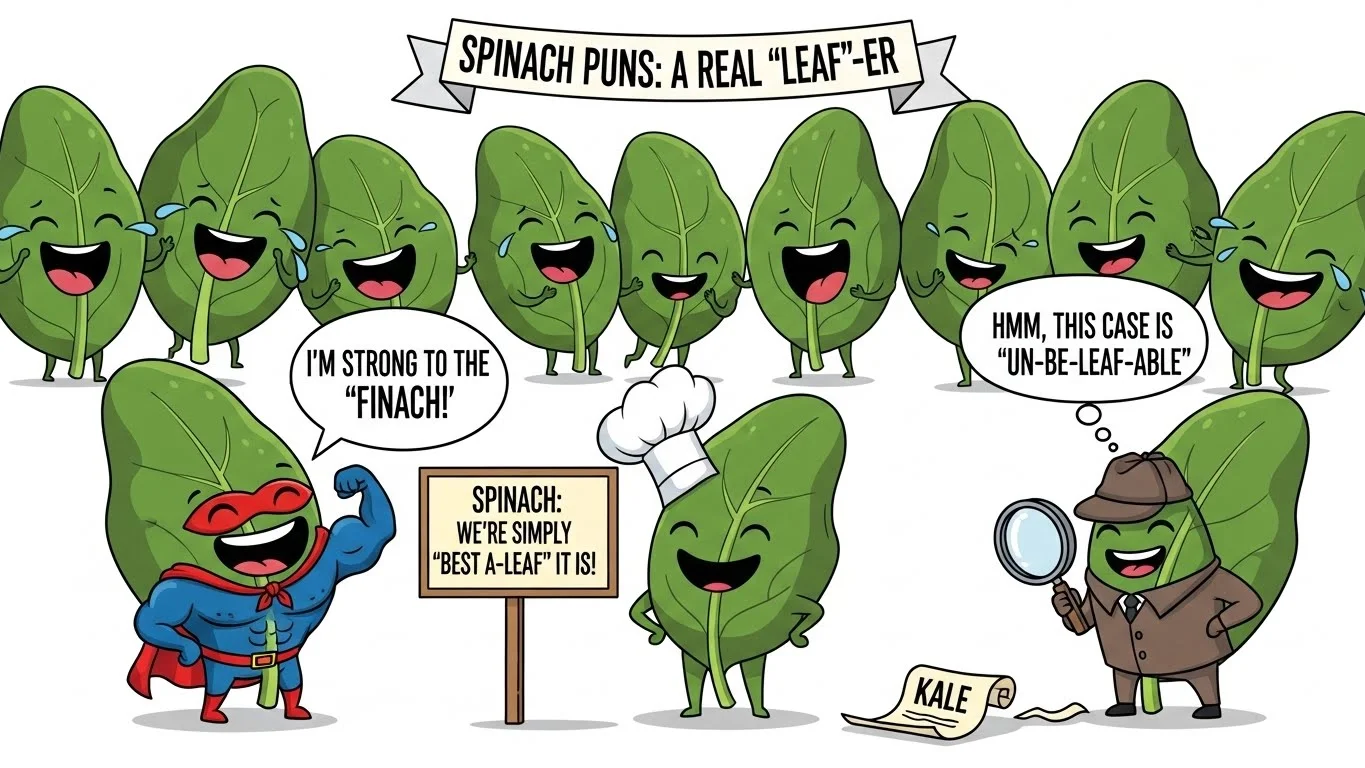 263+ Spinach Puns Funny, Leafy & Healthy Green Wordplay 2026 ...